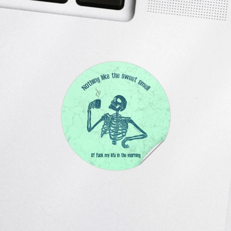 Blue Skeleton Grudge Relatable Sticker - Etsy