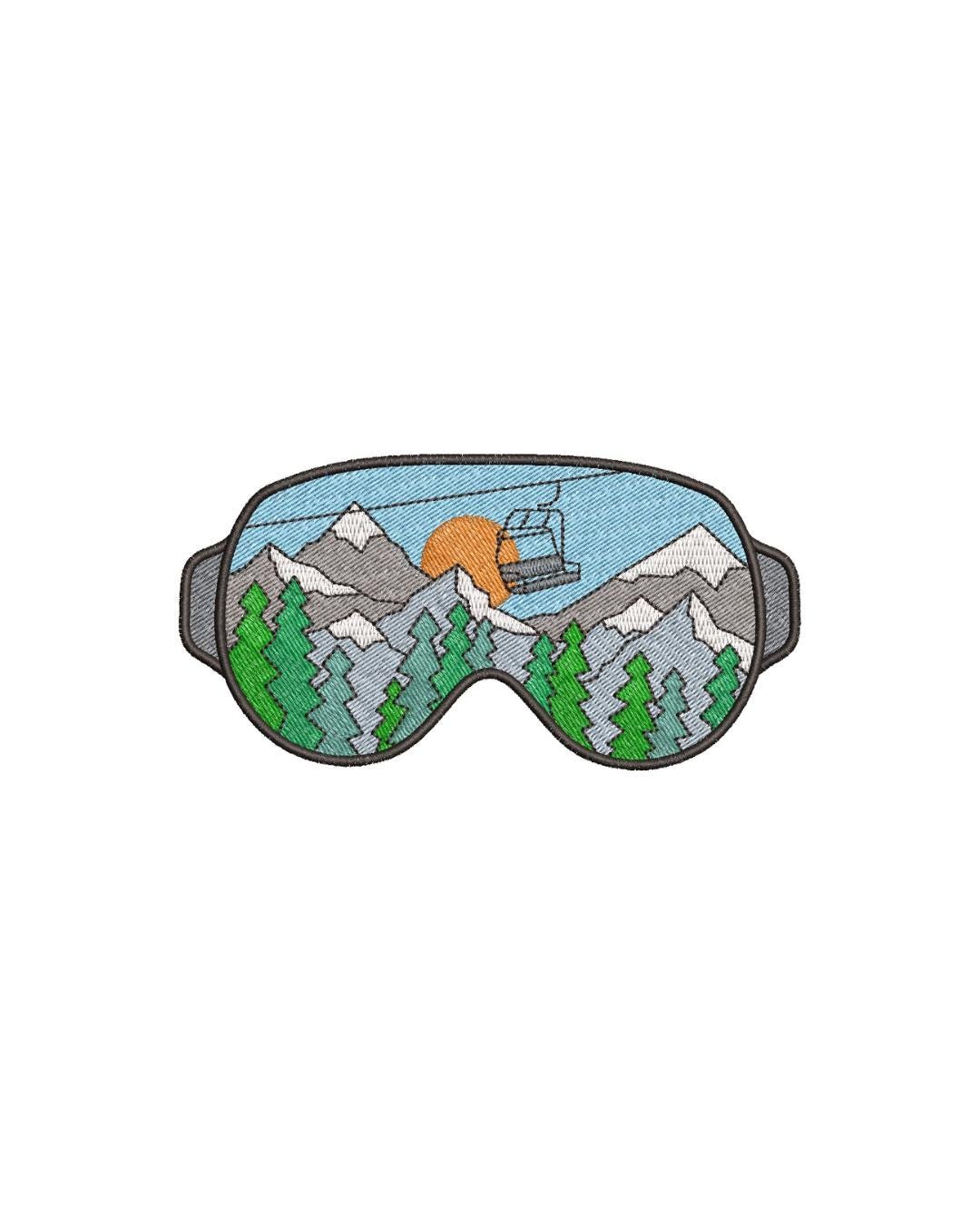 Ski Goggles Embroidery File, Snow Goggles Embroidery File, Winter ...