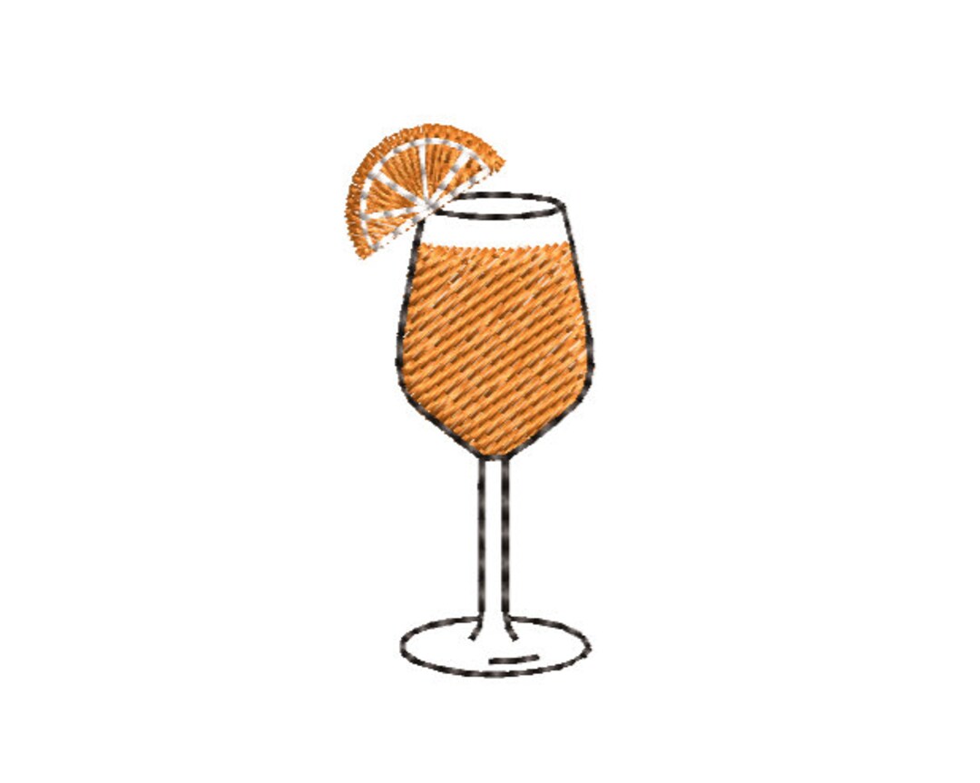Aperol Spritz Embroidery Machine File 2 Sizes Aperol Glass Design ...