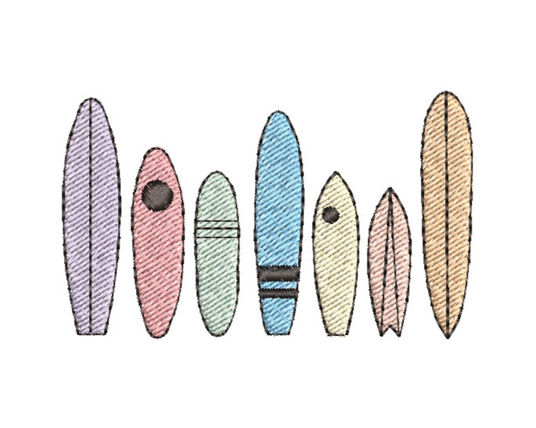 Surfboards Embroidery Machine File Surfboard Design Summer Surfin - Etsy