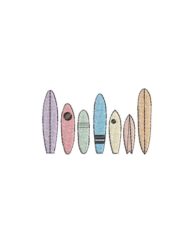 Surfboards Embroidery Machine File | Surfboard Design | Summer Surfin 2 ...