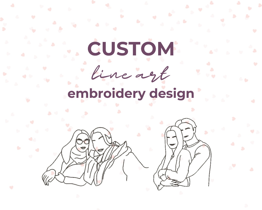 CUSTOM Line Art Embroidery File | Embroidery Digitizing Service - Etsy