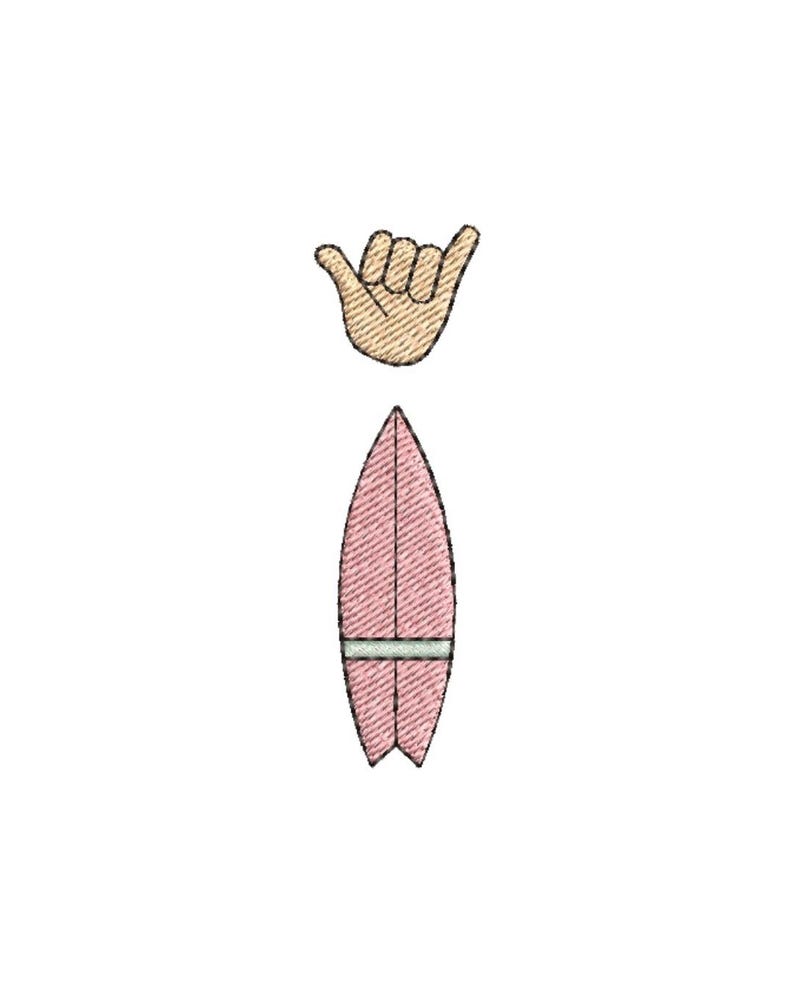 Surf Hand Sign Embroidery Machine File | Surfboard Design | Summer ...