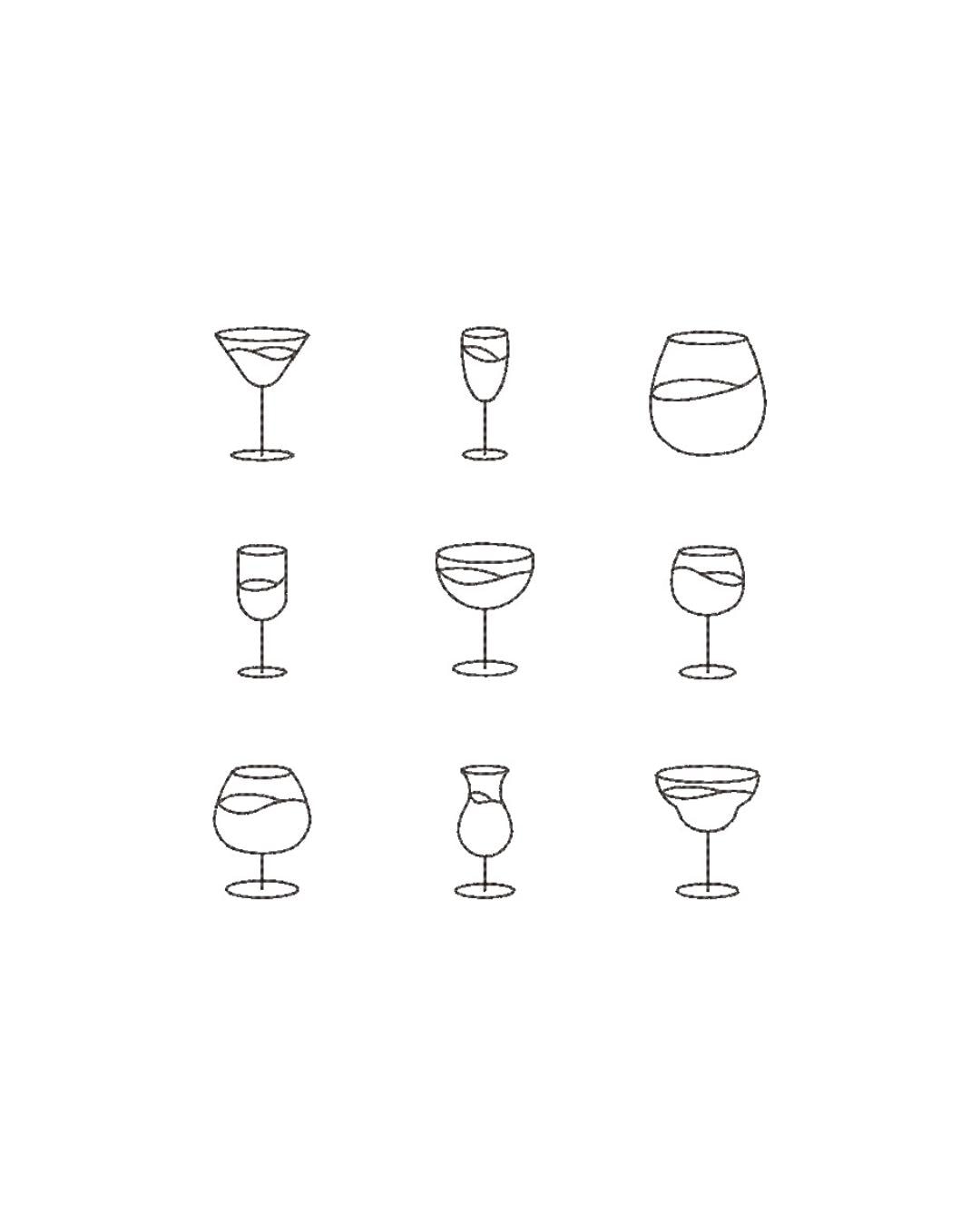 Alcohol Glasses Embroidery Machine File | Wine | Prosecco | Cocktail ...