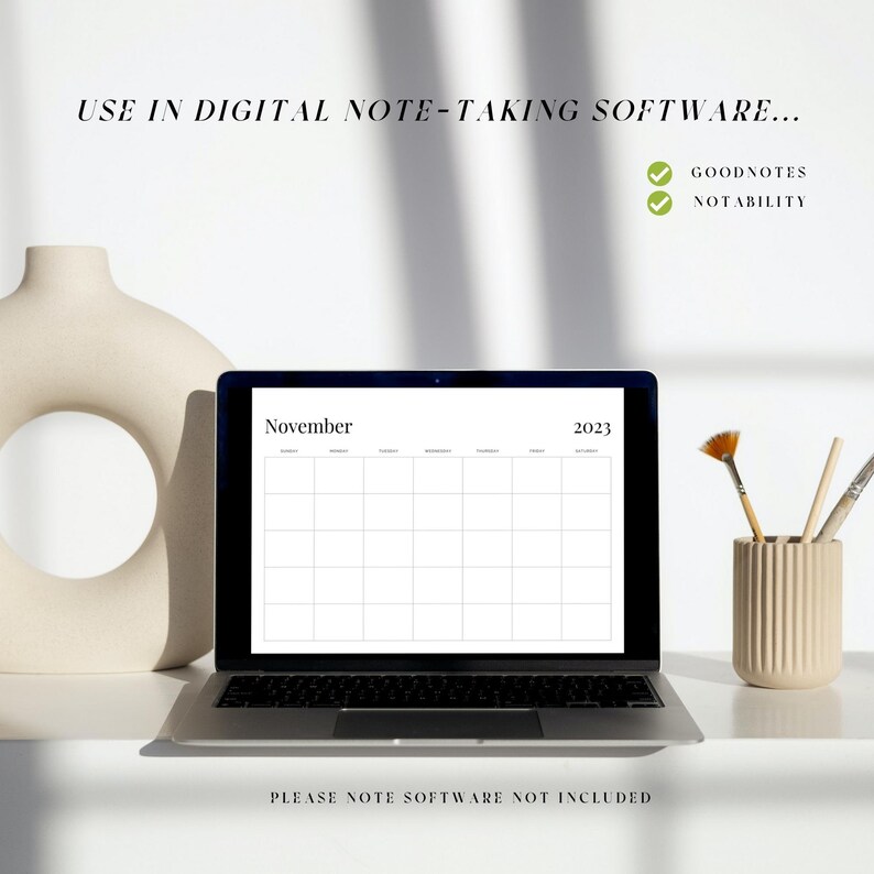 Blank Monthly Calendar Printable Digital Calendar - Etsy