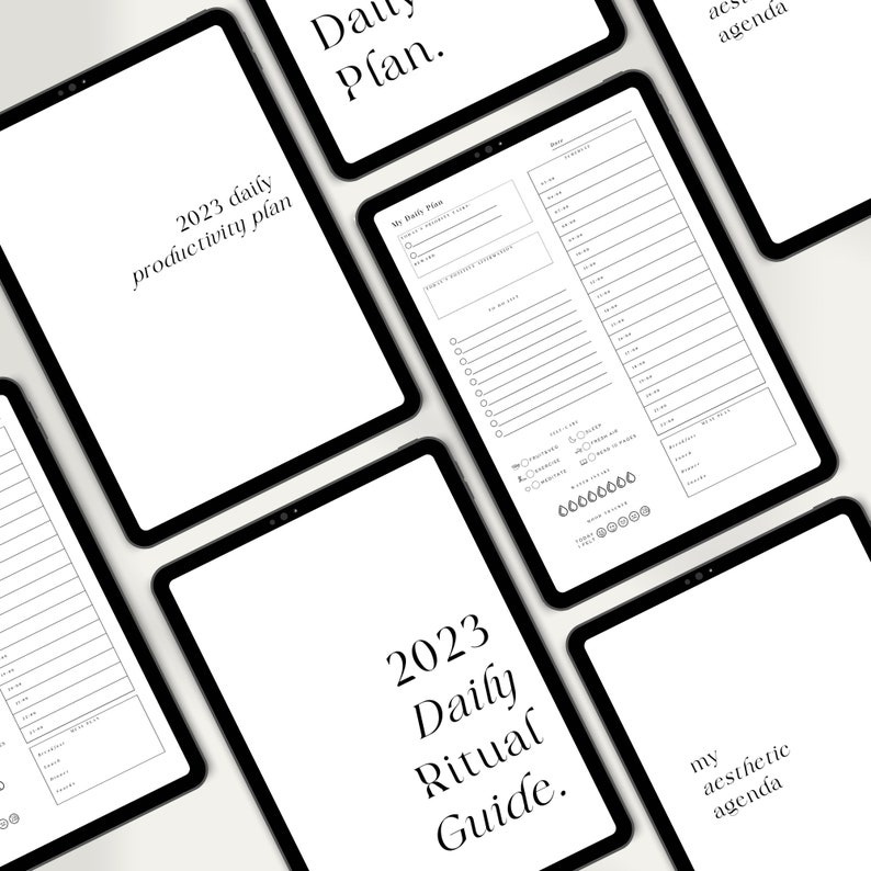 Minimalist Aesthetic Undated Digital Daily Schedule, Daily Timeblock ...