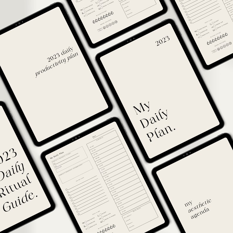 Minimalist Aesthetic Undated Digital Daily Schedule, Daily Timeblock ...