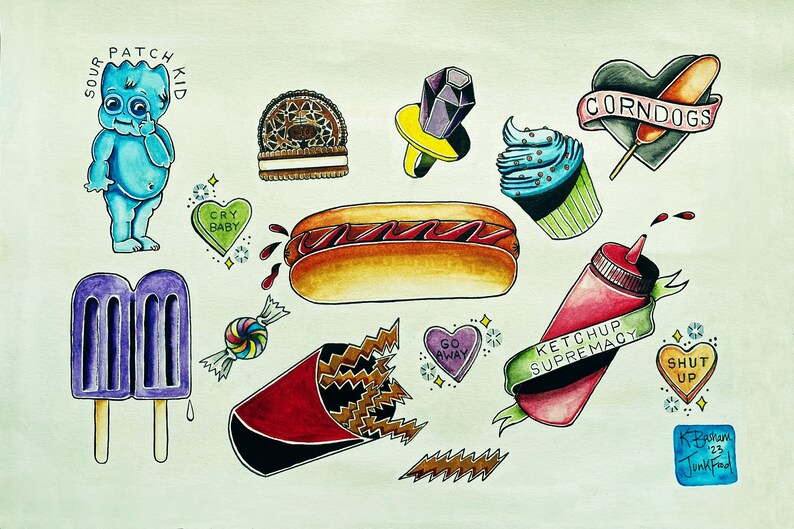 Traditional Junk Food Flash Sheet - Etsy