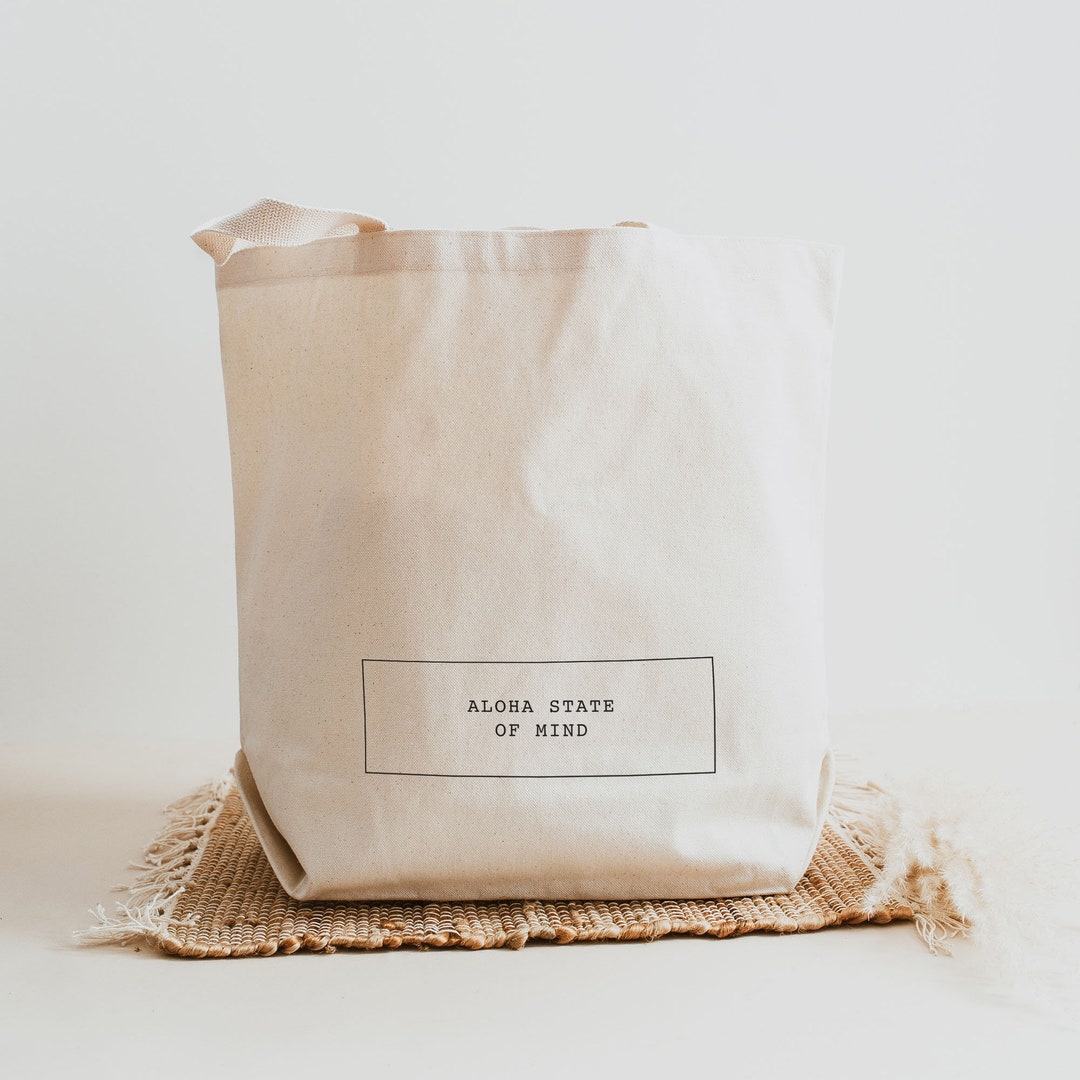 Aloha State of Mind Cotton Canvas Tote Bag | Minimalist Tote Bag ...