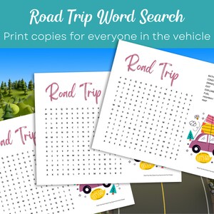Road Trip Word Search - Etsy
