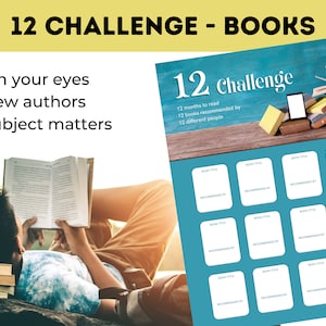 12 Book Challenge - Reading Challenge - Digital Download - Printable - Etsy
