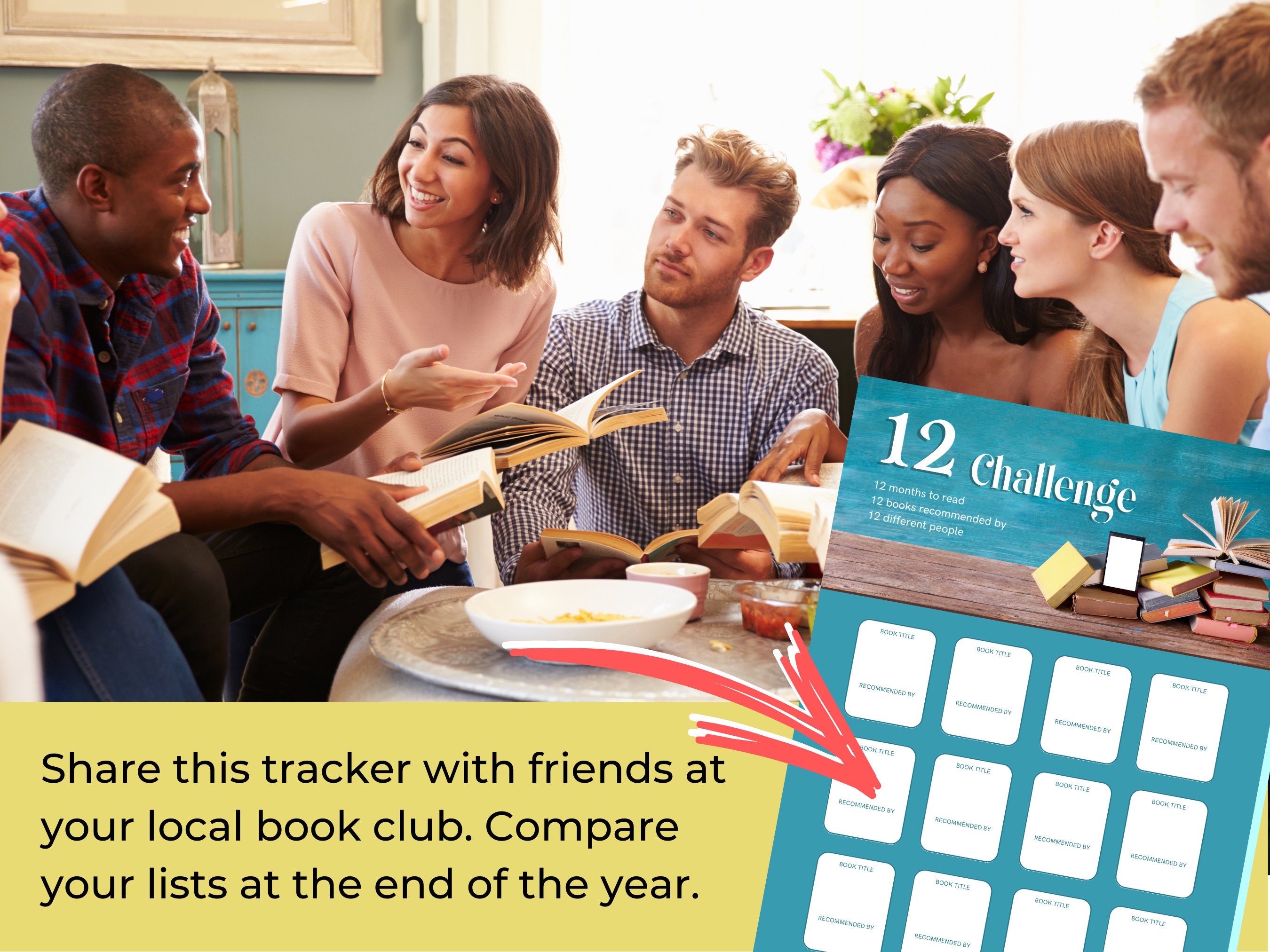 12 Book Challenge Reading Challenge Digital Download Printable - Etsy