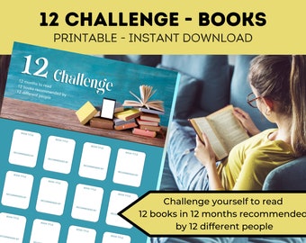 Printable Book Challenge PDF | Reading Challenge 12 Book Prompts ...