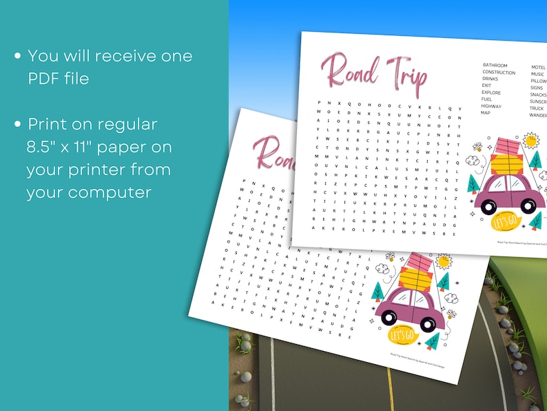Road Trip Word Search - Etsy