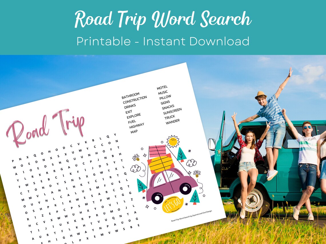 Road Trip Word Search - Etsy