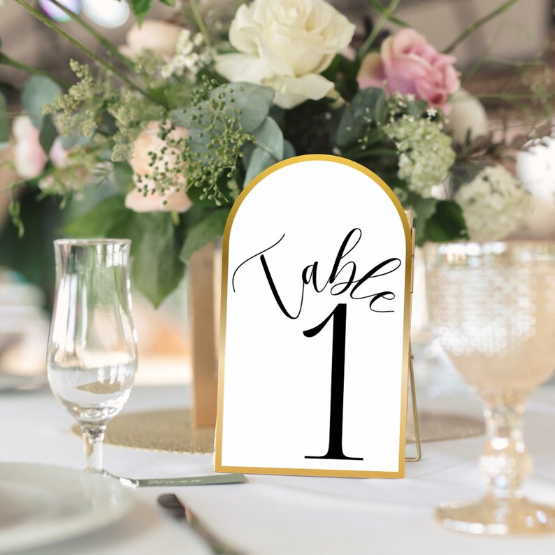 Modern Calligraphy Table Numbers | Wedding Table Numbers | Printable ...