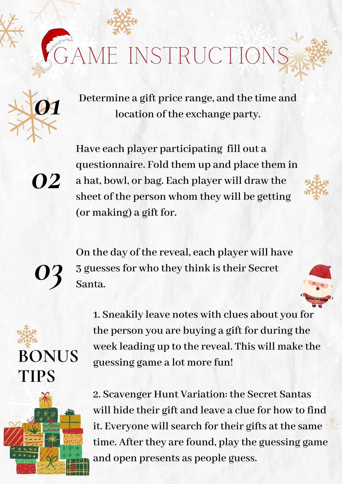 Secret Santa Forms, Office Secret Santa, Christmas Game, Secret Santa Card, Office Christmas ...