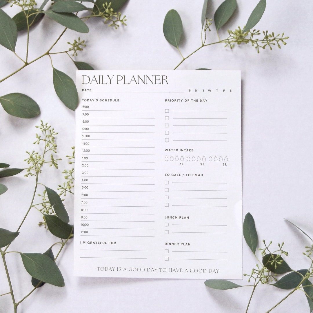 Daily Planner Printable, Instant Download, Daily to Do List and ...