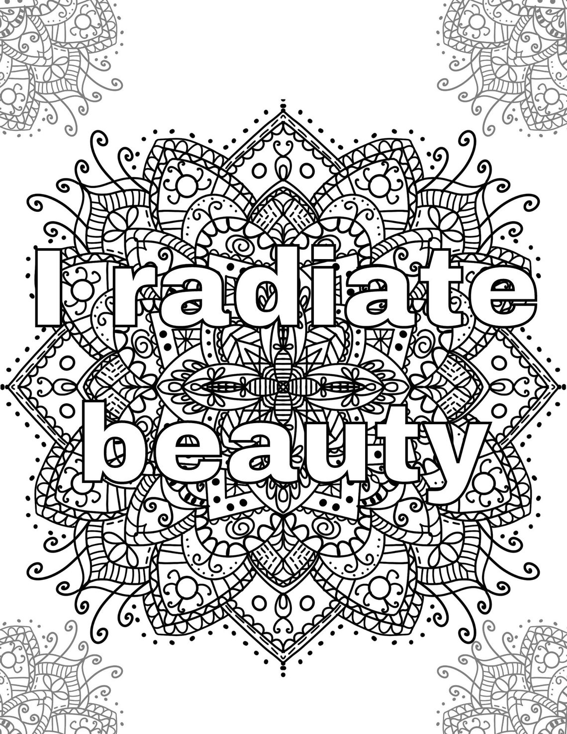 Adult Positive Affirmations Coloring Pages Bundle - 25 Pages, Adult ...