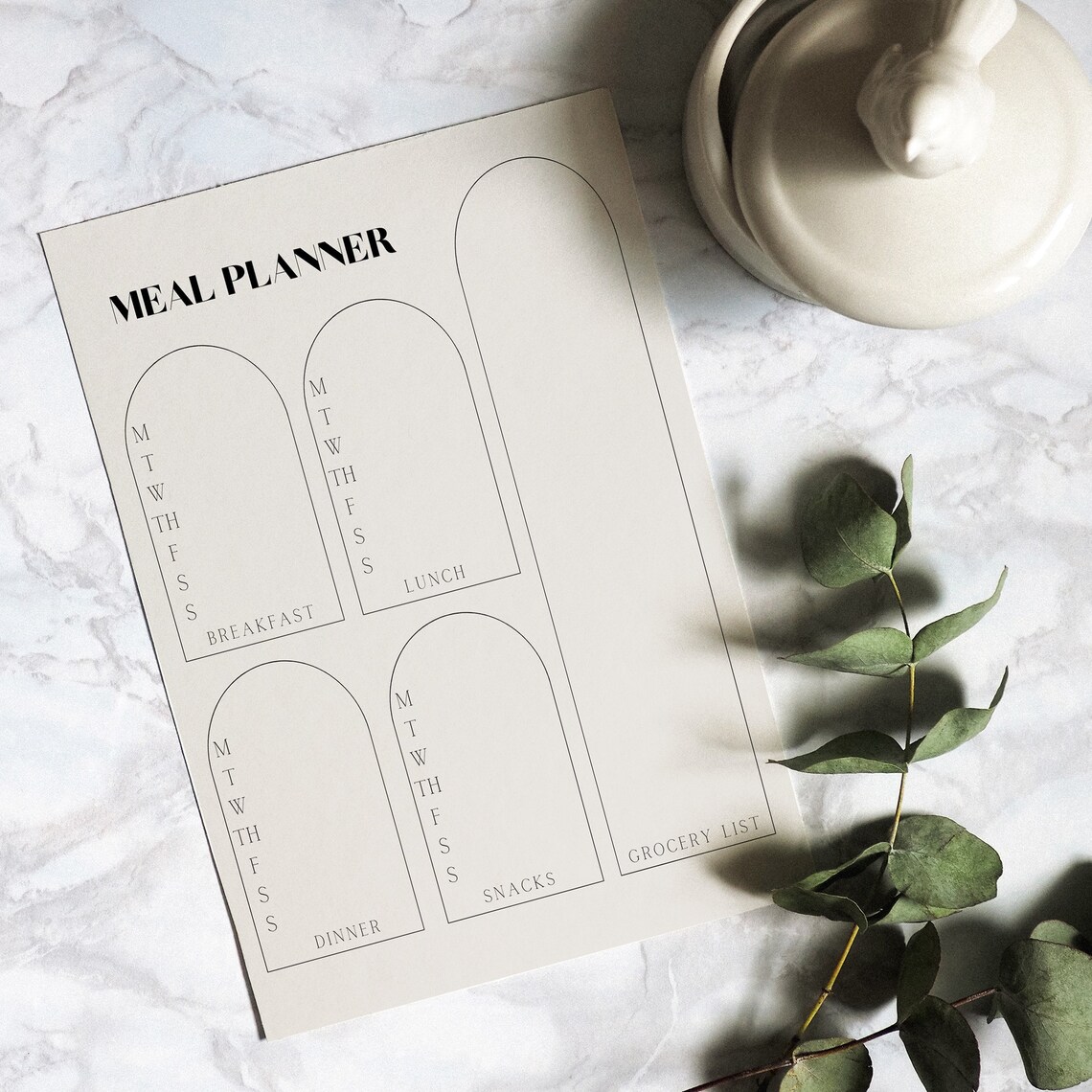 Minimalist Meal Planner Printable, Instant Download, Weekly Meal Prep ...