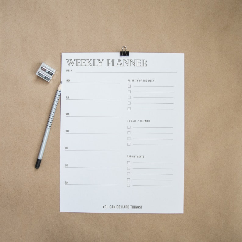 Weekly Planner Printable, Instant Download, Weekly to Do List, and ...