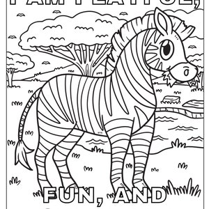 Positive Affirmation Coloring Pages for Kids Printables, 20 Animal ...