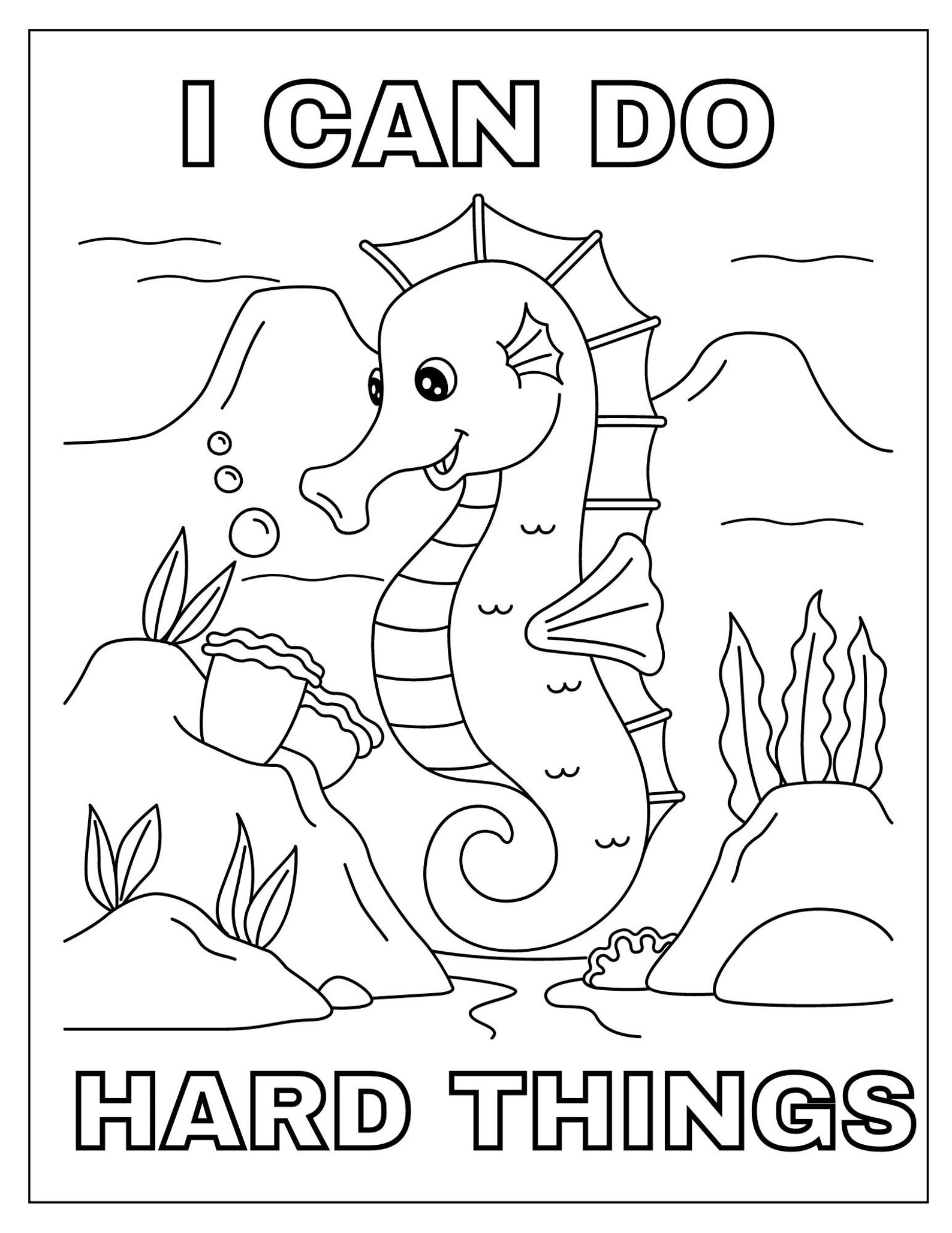 Positive Affirmation Coloring Pages for Kids Printables, 20 Animal ...