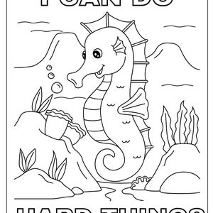Positive Affirmation Coloring Pages for Kids Printables, 20 Animal ...