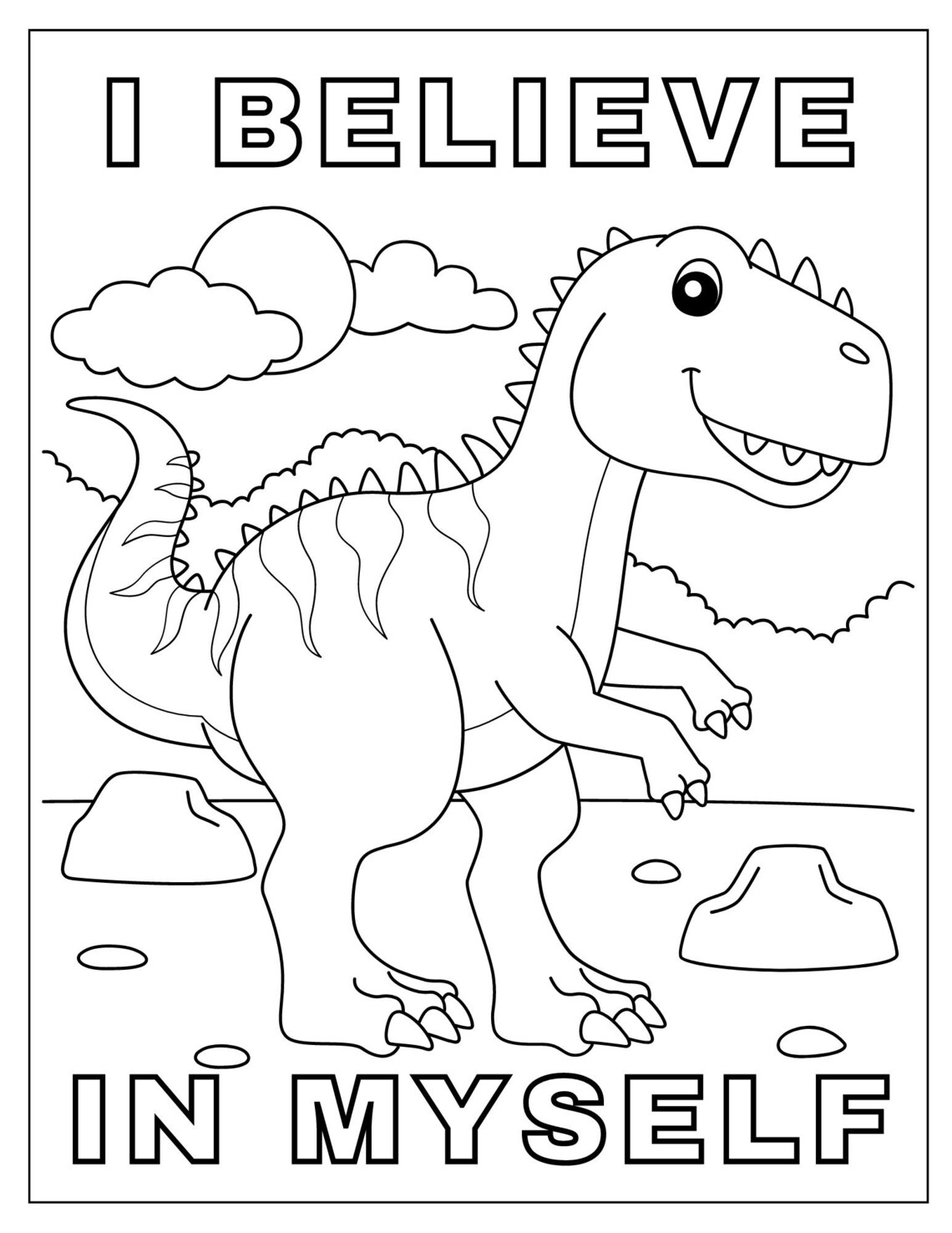 Positive Affirmation Coloring Pages for Kids Printables, 20 Animal ...