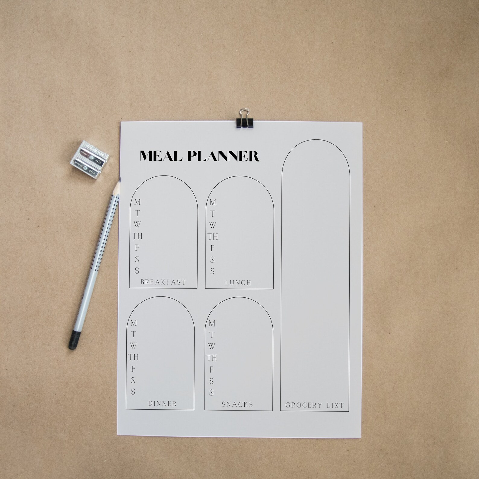 Minimalist Meal Planner Printable, Instant Download, Weekly Meal Prep ...