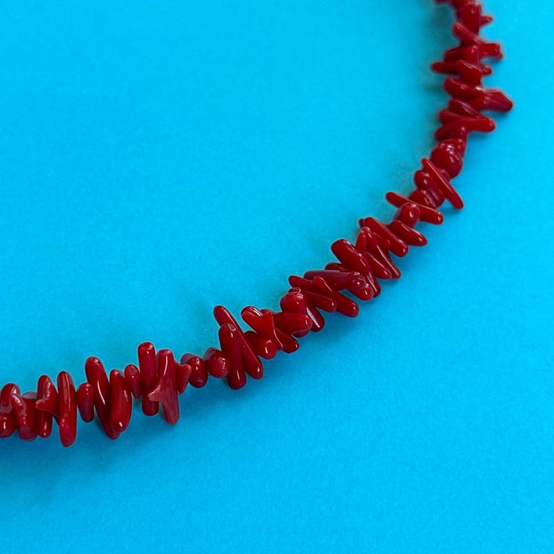 Mermaidcore Red Coral & Fish Necklace • Fish, Heart, Real Pearl Multi ...