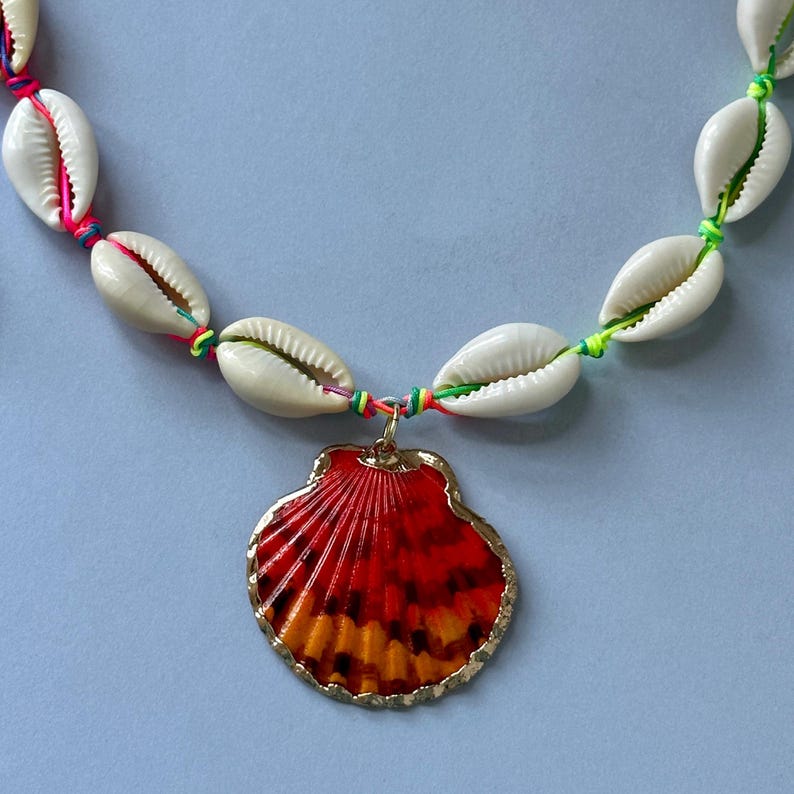 Beach Vibes Sea Shell Choker, Natural Cowrie Rope Choker, Colorful ...
