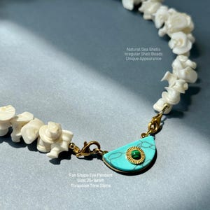 Boho Sea Shell Choker, Natural Seashell Beaded Necklace, Fan Pendant ...