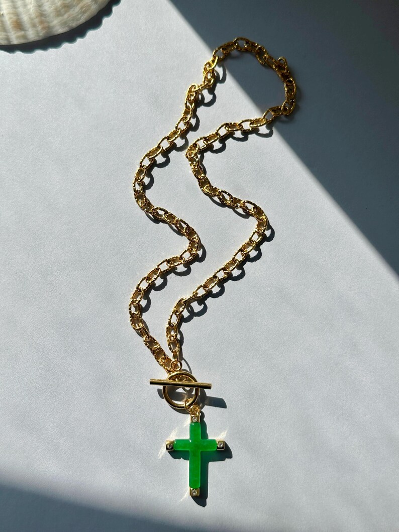 Green Jade Cross Necklace • Cross Jewelry for Men & Women - Etsy