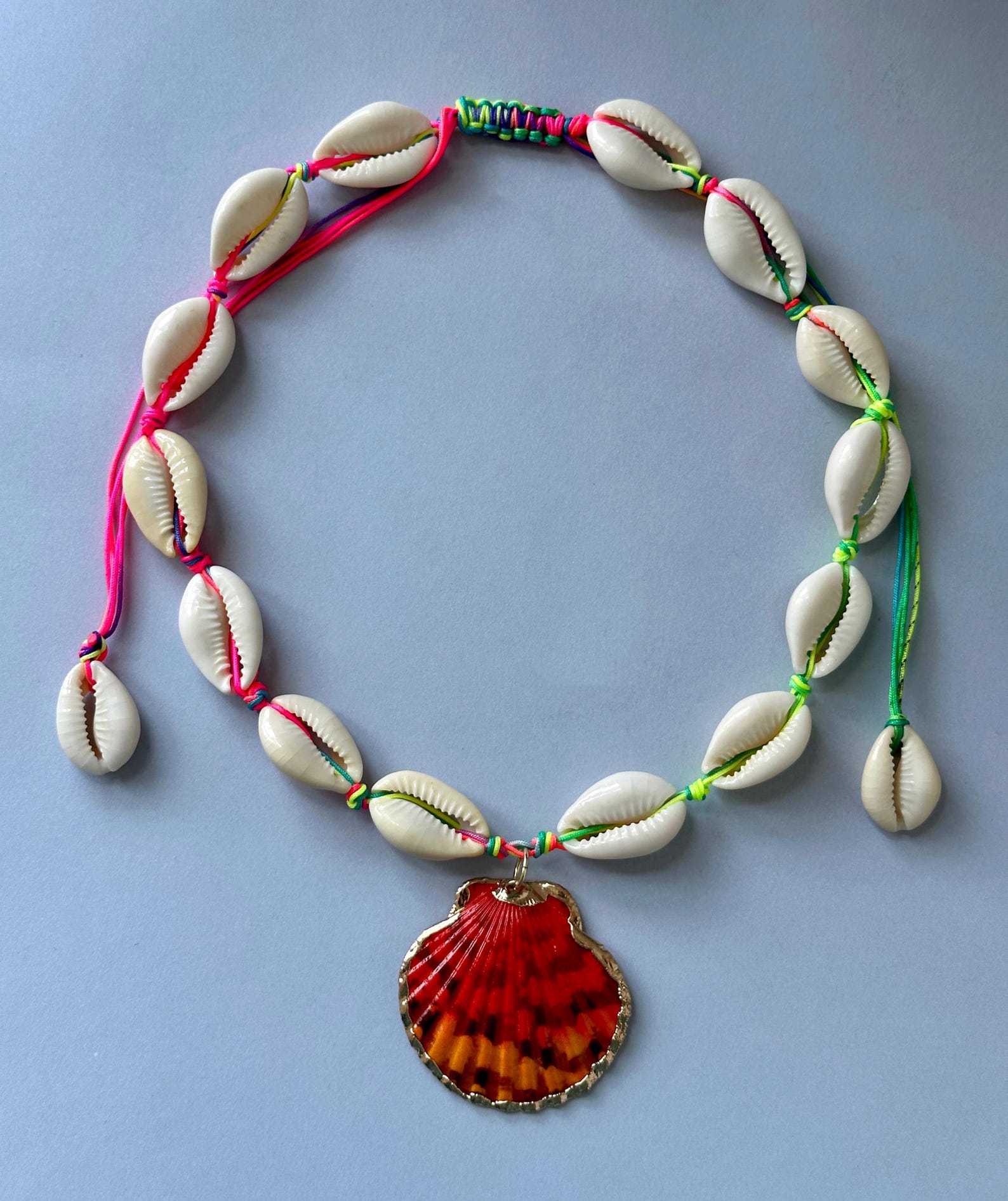 Beach Vibes Sea Shell Choker, Natural Cowrie Rope Choker, Colorful ...