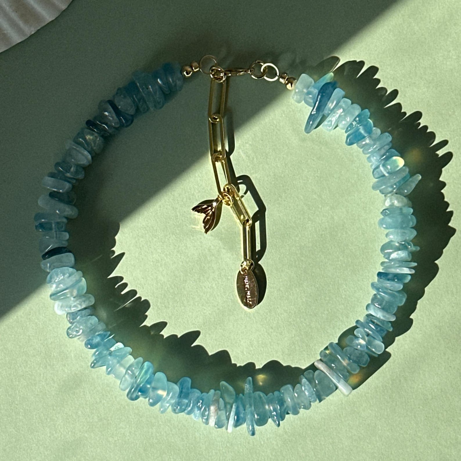 Gorgeous Sea Shell Necklace Set, Natural Aquamarine Necklace, Stunning ...