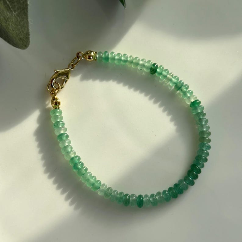 Minimalist Green Aventurine Bracelet, Natural Aventurine Beaded ...