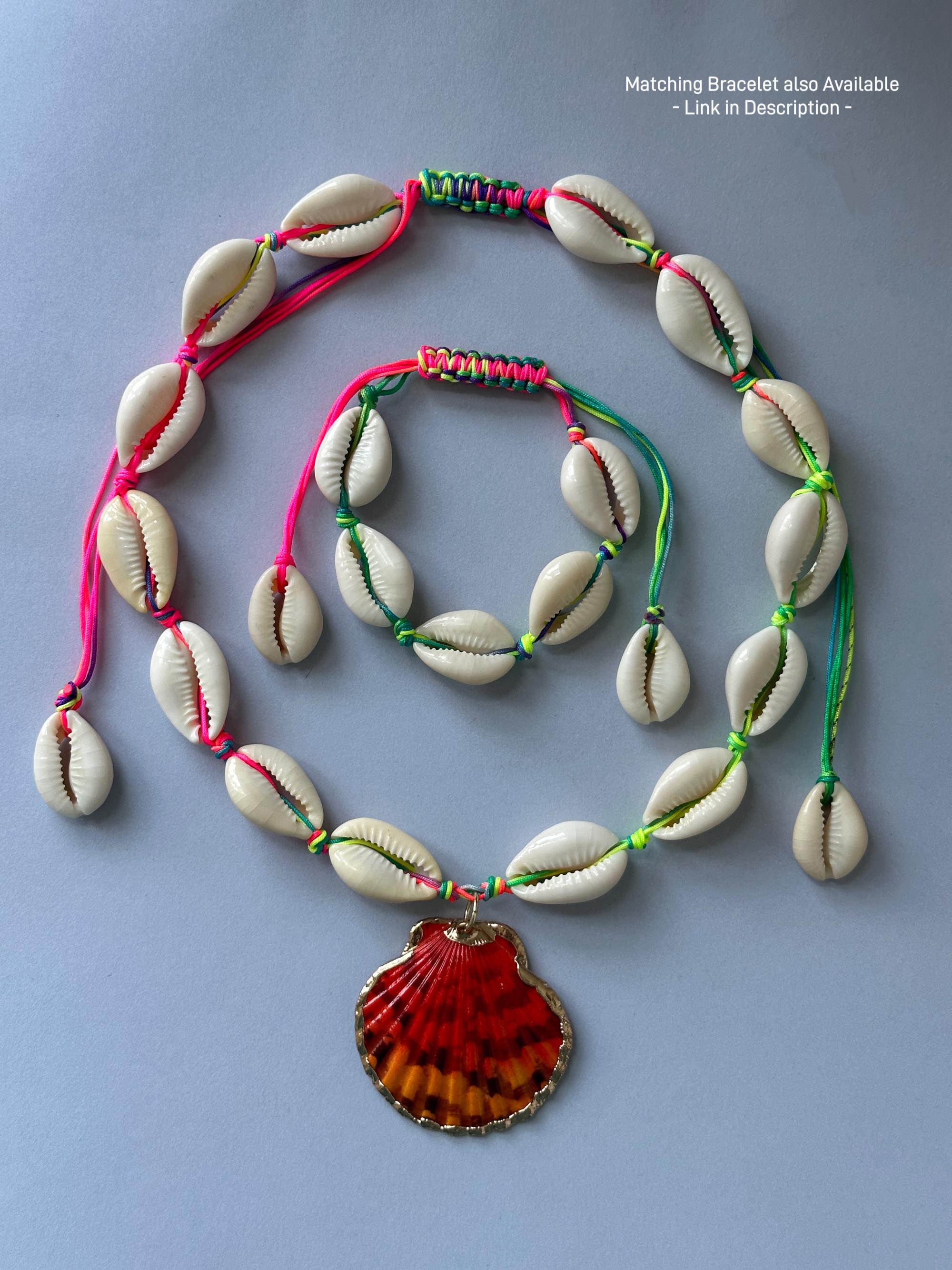 Beach Vibes Sea Shell Choker, Natural Cowrie Rope Choker, Colorful ...