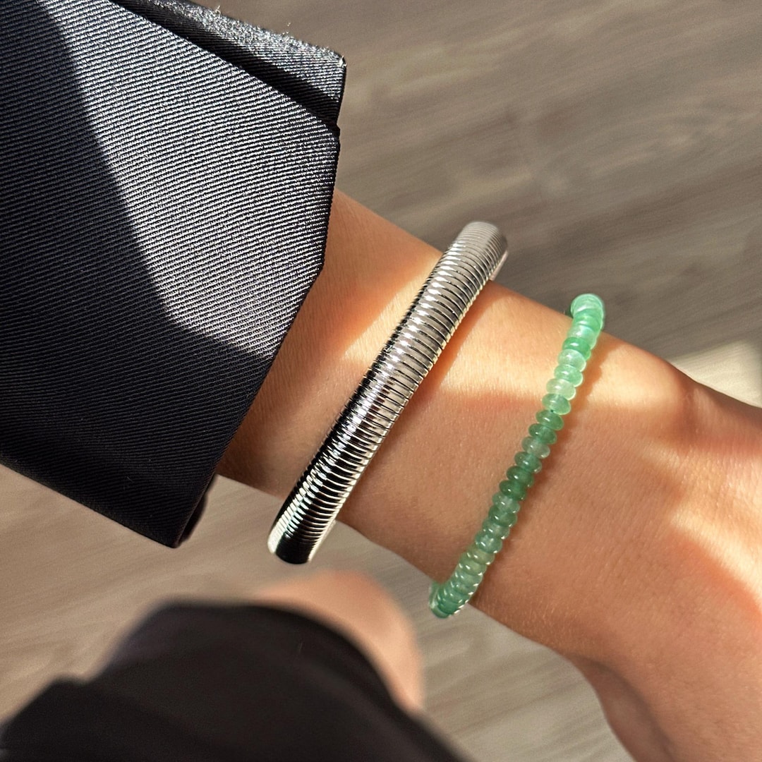 Minimalist Green Aventurine Bracelet, Natural Aventurine Beaded ...