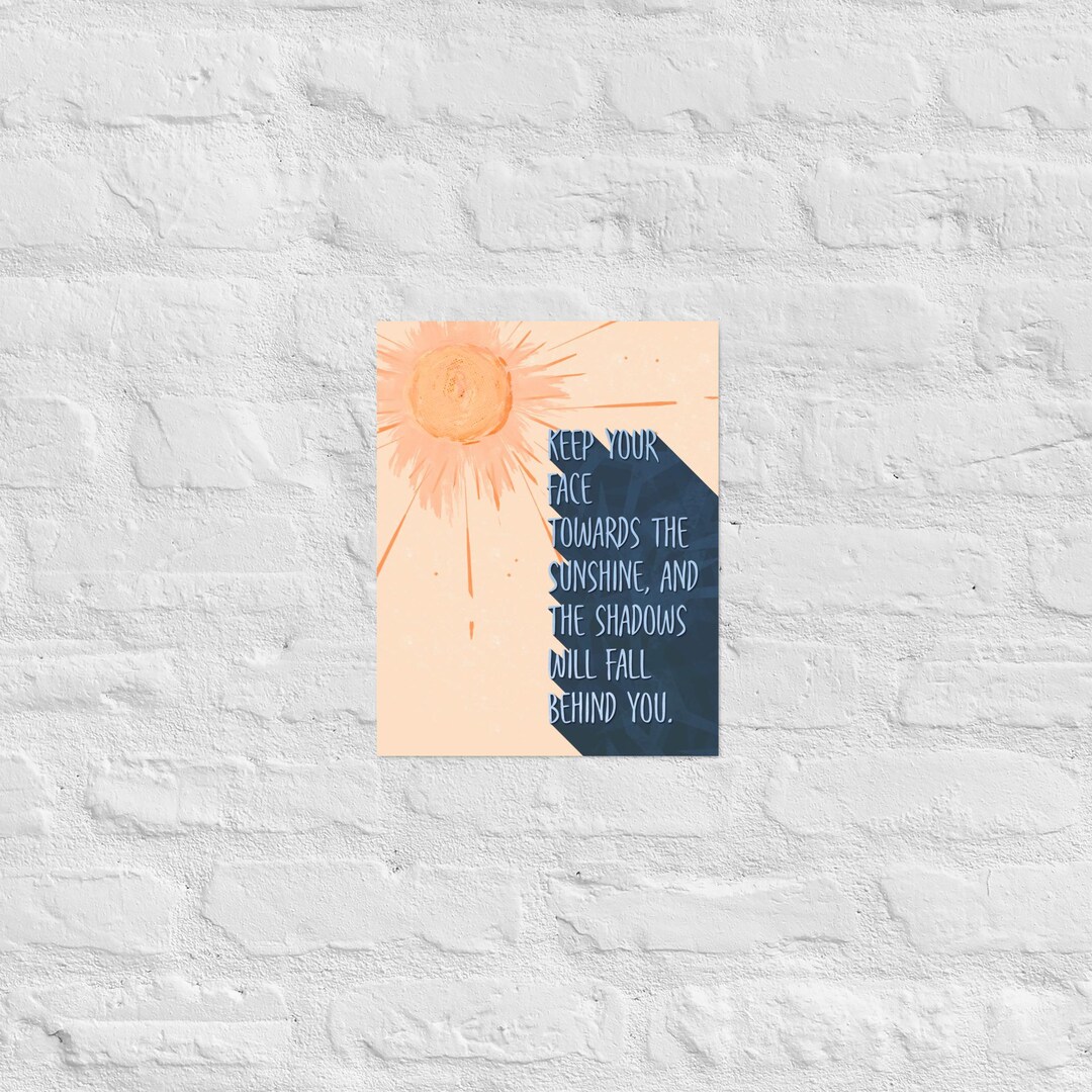 Positivity Sun Poster, Sun and Words Art, Inspirational Wall Decor ...