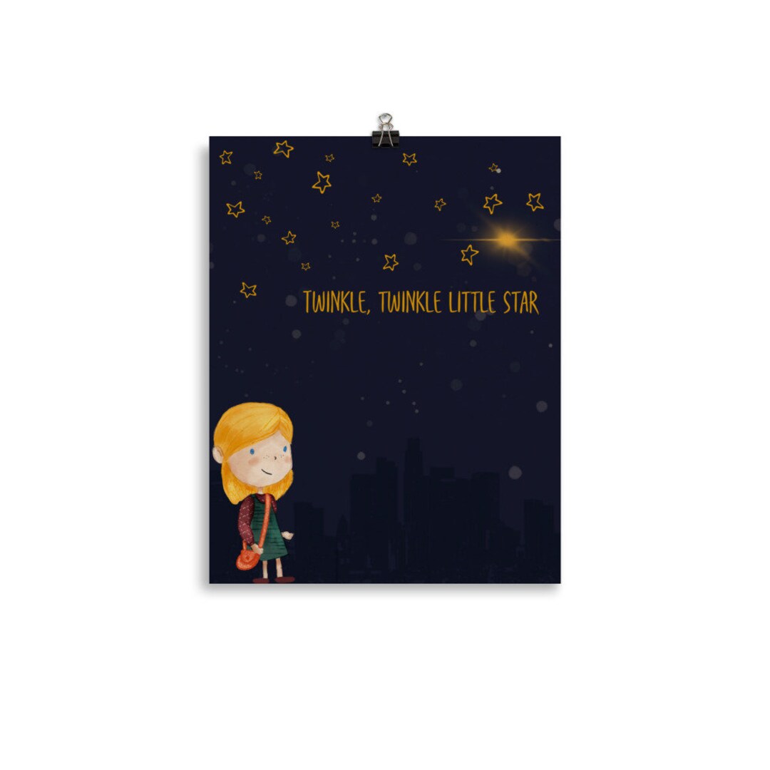 Twinkle Twinkle Little Star Poster, Starry Night Art, Child's Room ...