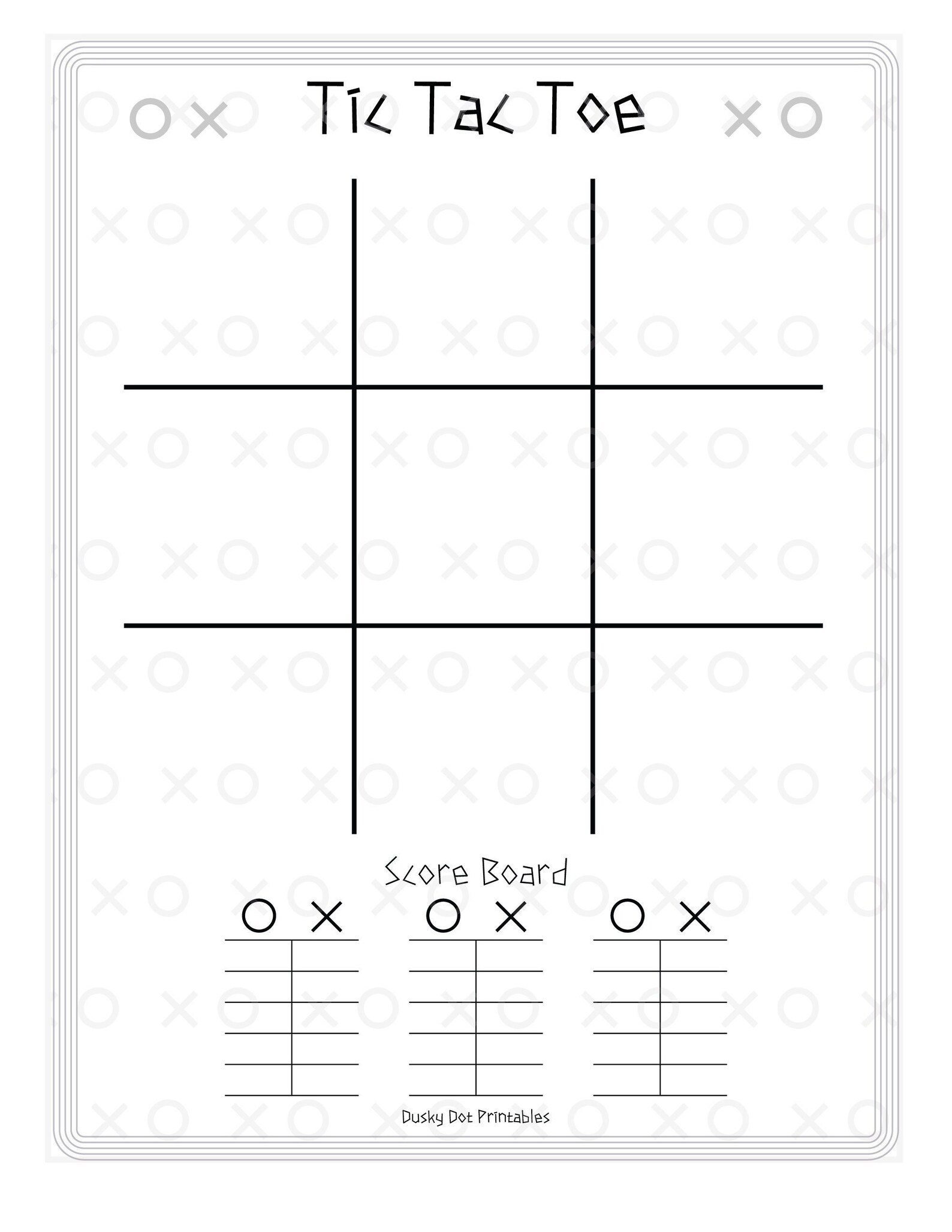 Tic Tac Toe Game Digital Download, Instant Download, Small Family Game ...
