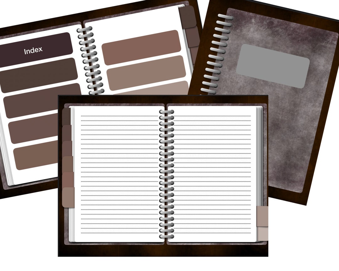 Digital Notebook, Goodnotes, 8 Subject, Dotted Line-brown - Etsy