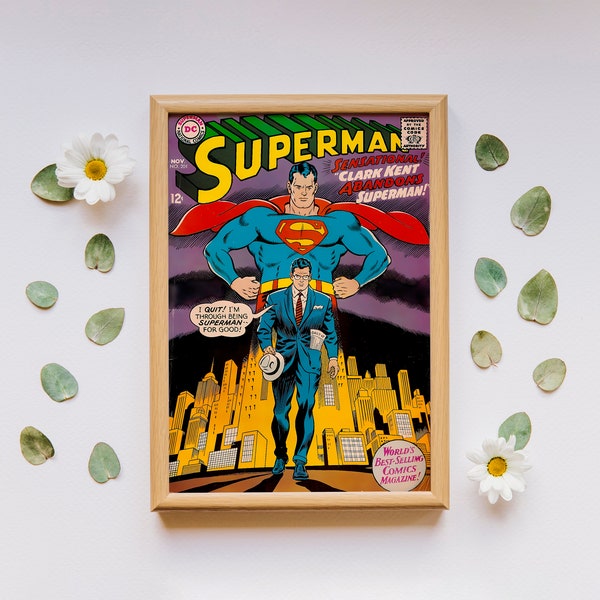 Vintage Superhero Poster - Etsy