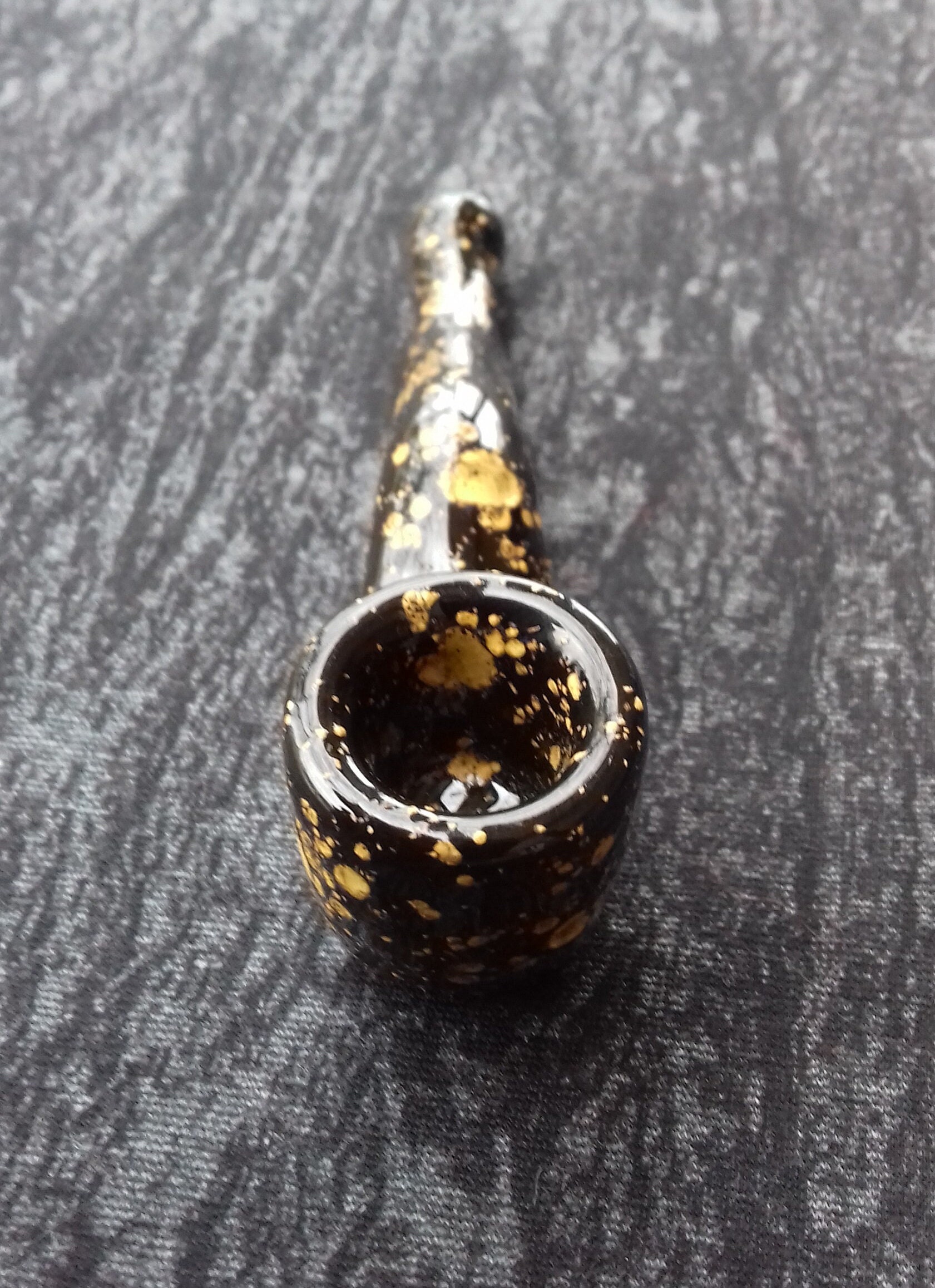 Black and Gold Corrugated Ceramic Pipe Curved Smoking Pipe - Etsy