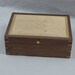Black Walnut and Curley Maple Keepsake Box, Hinged Lid, Green Felt ...