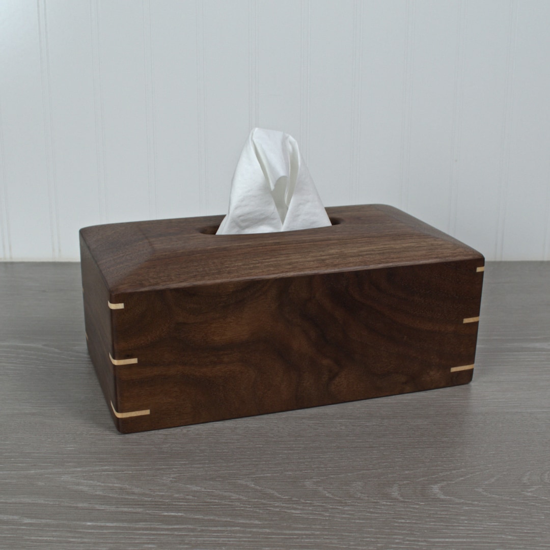 Black Walnut Tissue Box Cover - Etsy