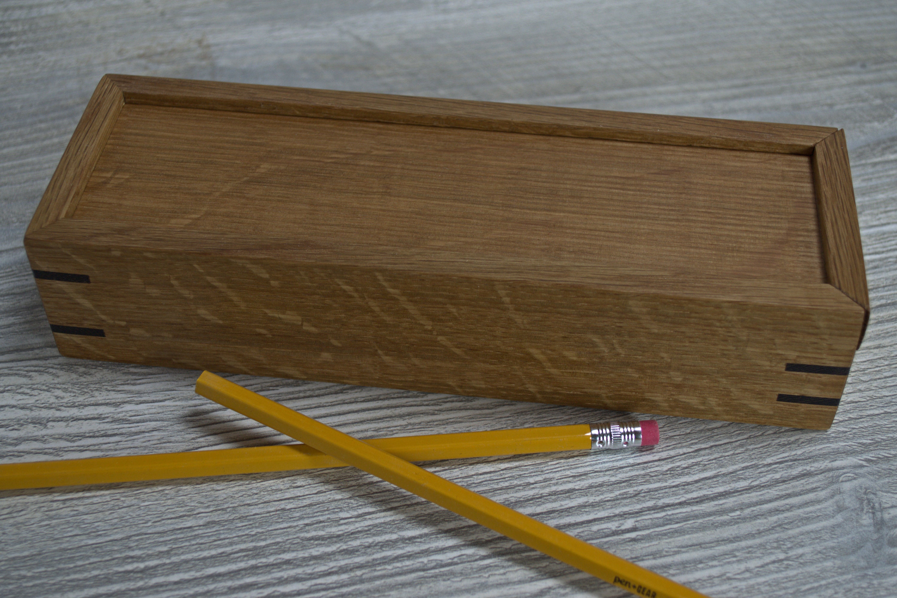 White Oak Pencil Box, Sliding Lid - Etsy