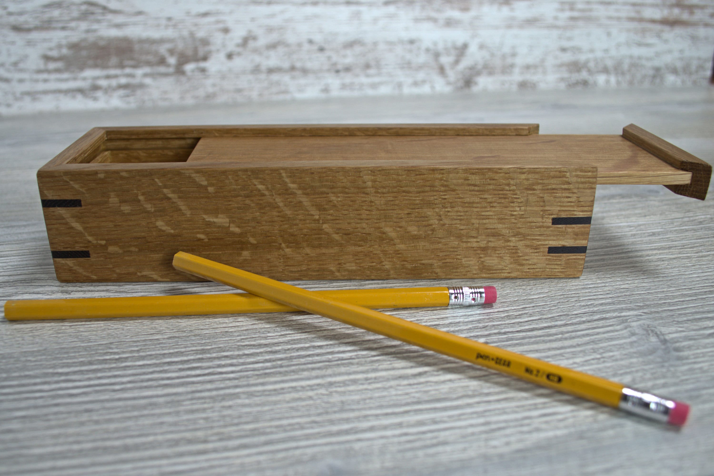 White Oak Pencil Box, Sliding Lid - Etsy