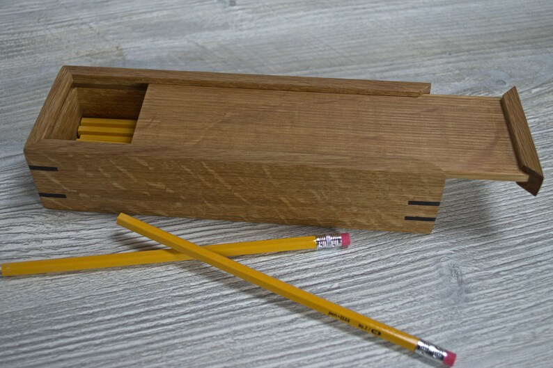 White Oak Pencil Box, Sliding Lid - Etsy